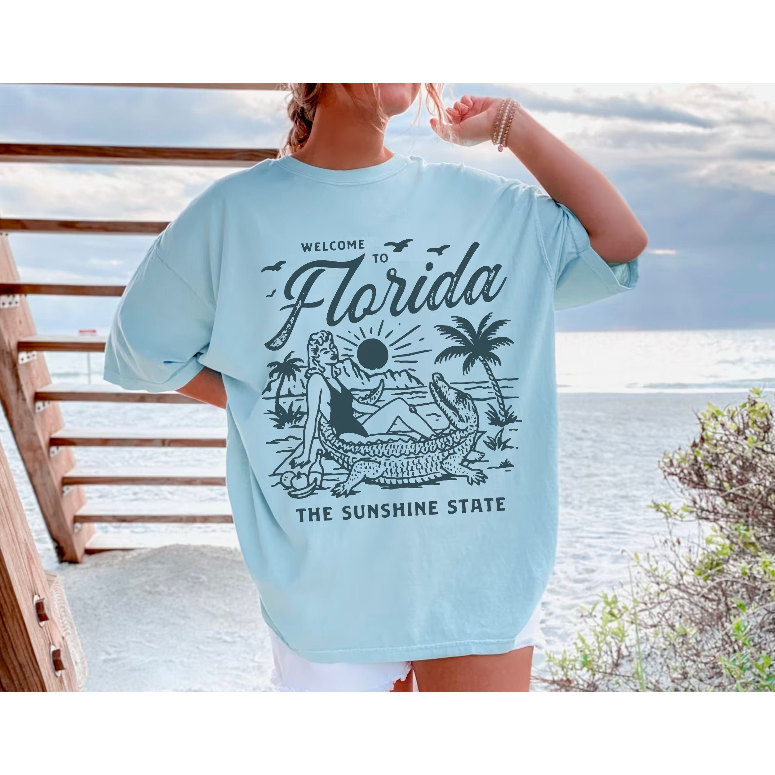 Florida Shirt Vintage Florida Tee Coconut Girl Oversized - Etsy