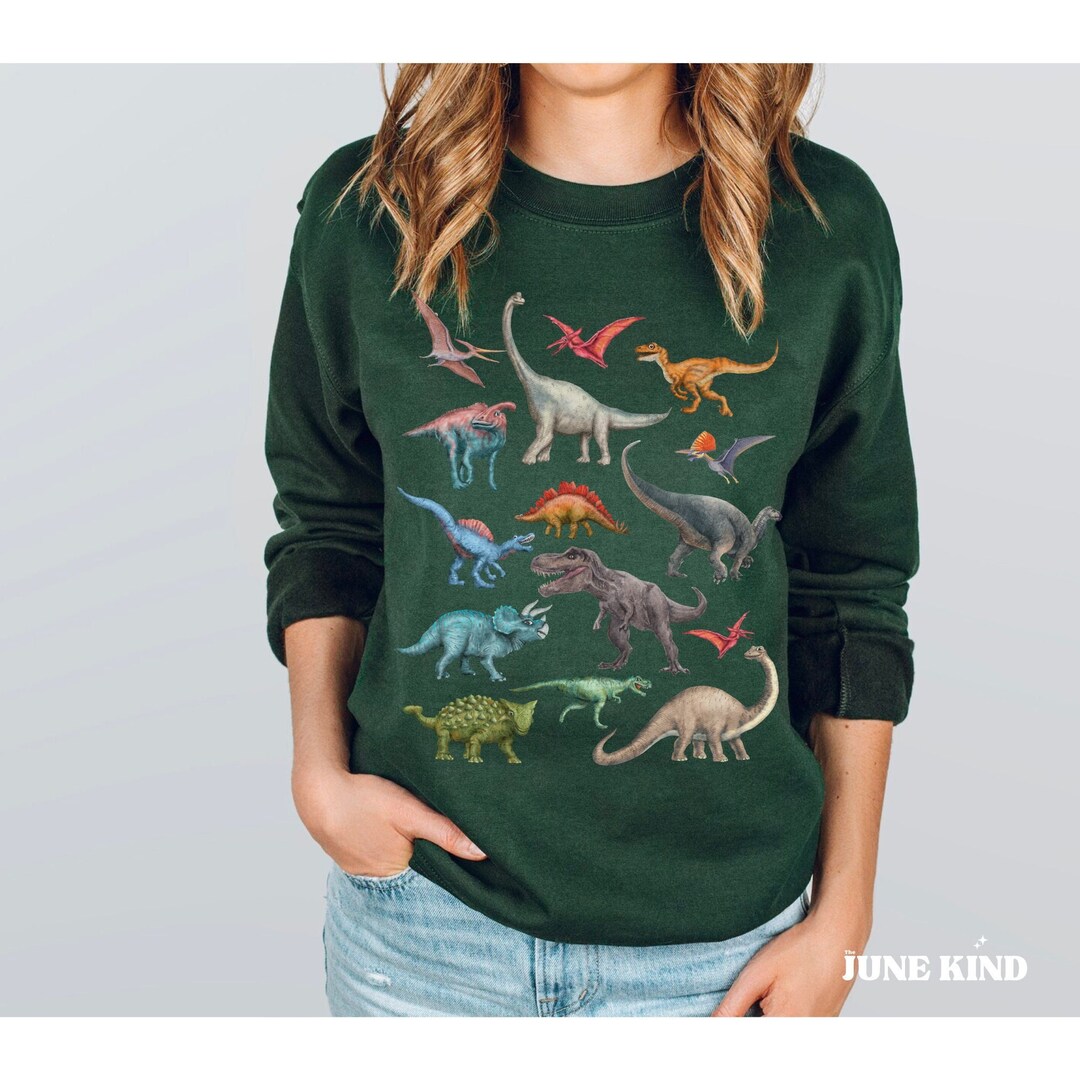 Dinosaur Sweatshirt Dinosaur Sweater Dino Sweatshirt Adult Dinosaur ...