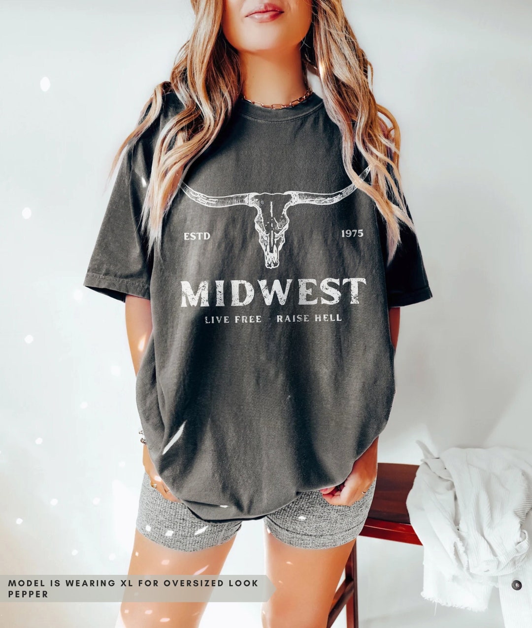 Midwest Shirt Comfort Colors® Cow Skull Tee Texas Longhorn Shirt Boho ...