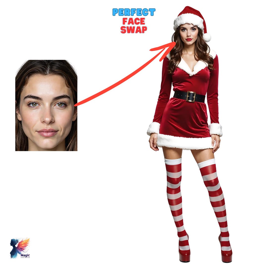 Custom Digital Face Swap Portrait, Santa Claus Christmas Gift ...