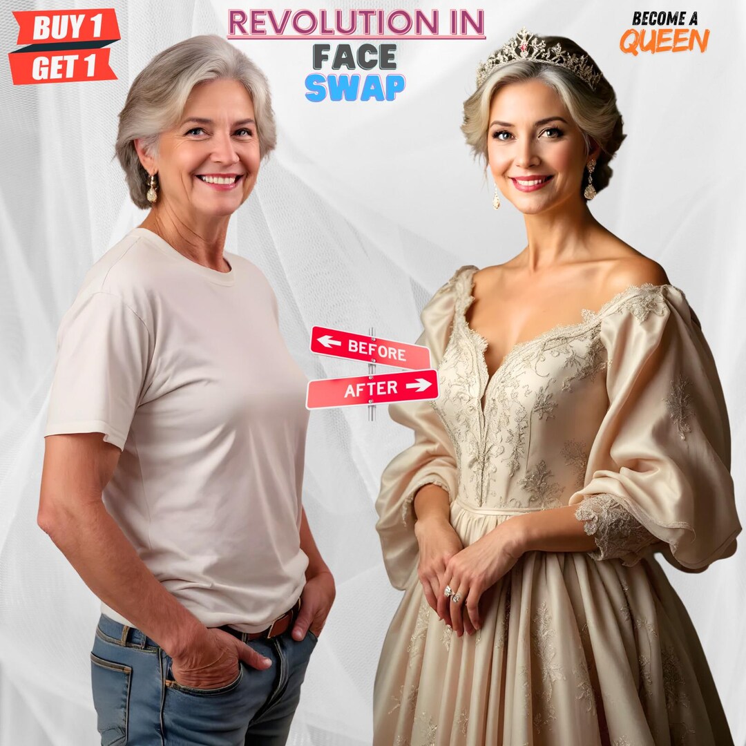 Face Swap Into a Queen Live Out Your Royal Fantasy Custom Digital Art ...