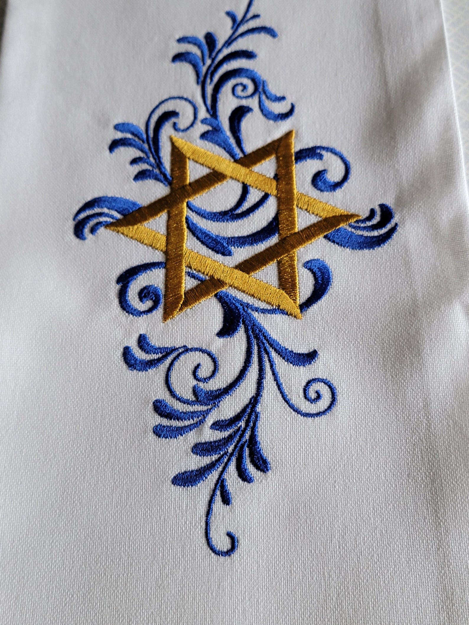Embroidered Hanukkah Tea Towels, Shabbat Passover Jewish Kitchen Linens ...