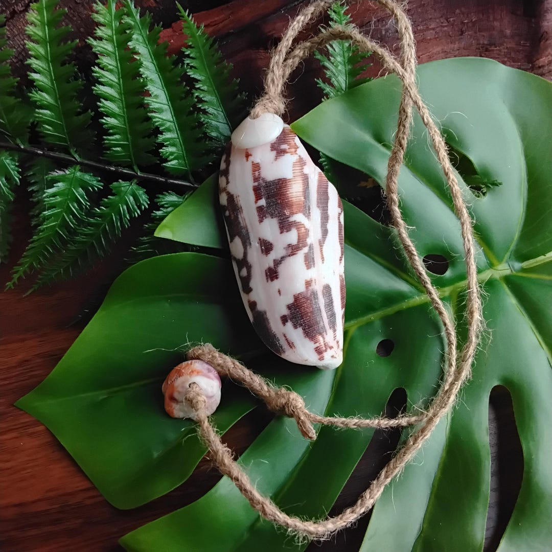 Shell Pendant, Puka Shell, Braided Cord, Unisex Hawaiian Necklace - Etsy