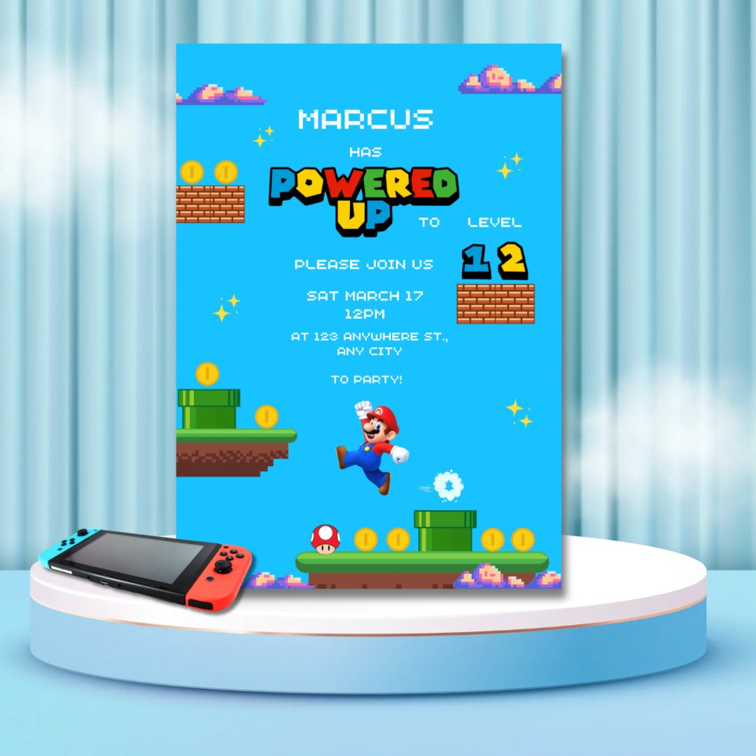 Super Mario Birthday Invitation, Mario Bros Birthday Invite, Digital ...