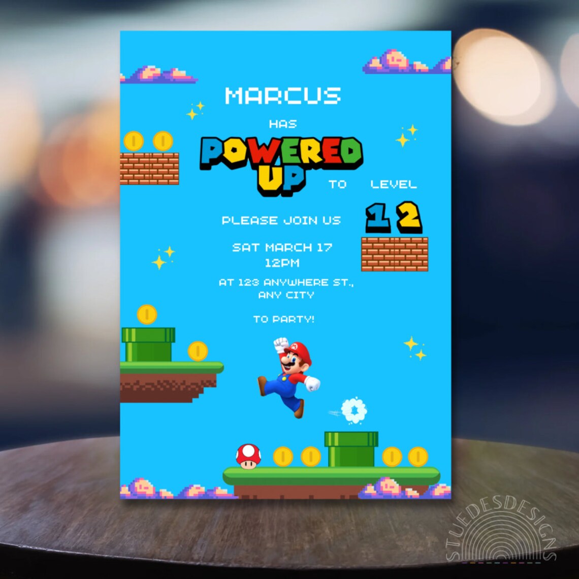 Super Mario Birthday Invitation, Mario Bros Birthday Invite, Digital ...
