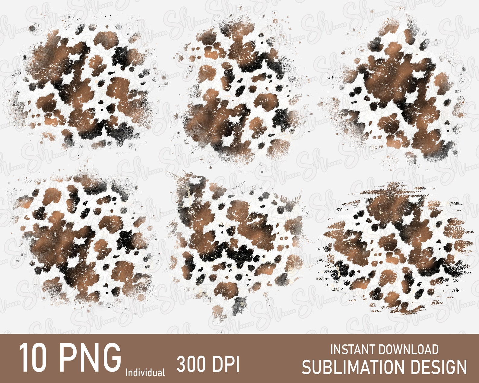 Cow Print Patch Png Cowhide Sublimation Patches Distressed Cow - Etsy