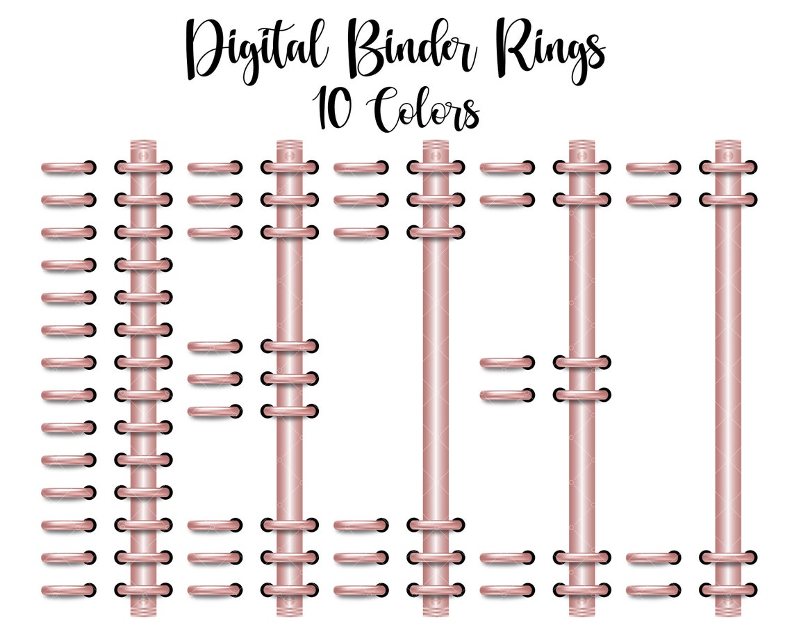 Digital Binder Rings Metallic Realistic Digital Planner Binder - Etsy