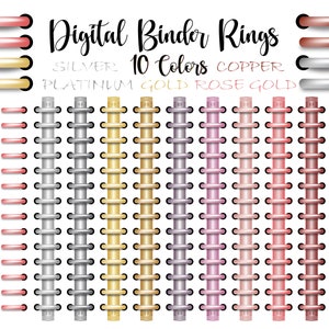 Digital Binder Rings Metallic Realistic Digital Planner Binder - Etsy