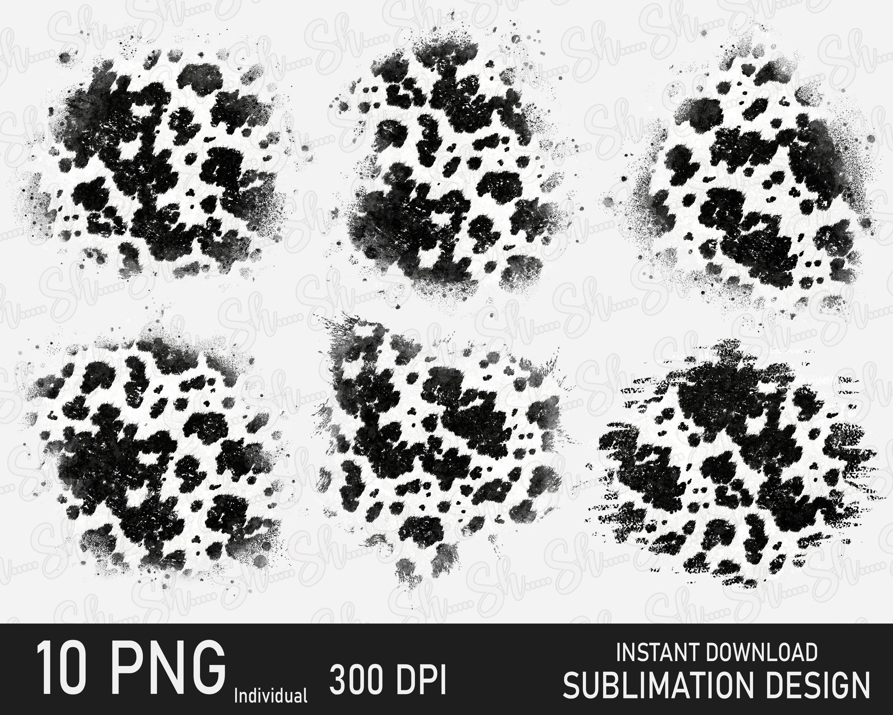 Cow Print Distressed Patch Png Cowhide Sublimation Patches Cow - Etsy