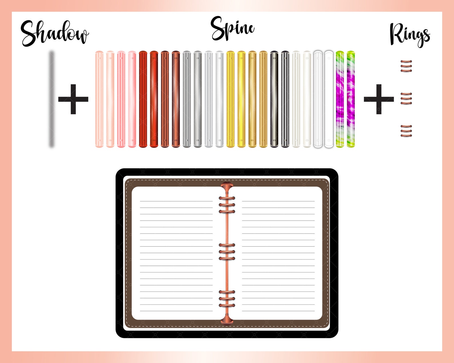 Digital Planner Binder Rings Goodnotes Planner Digital Coils | Etsy India