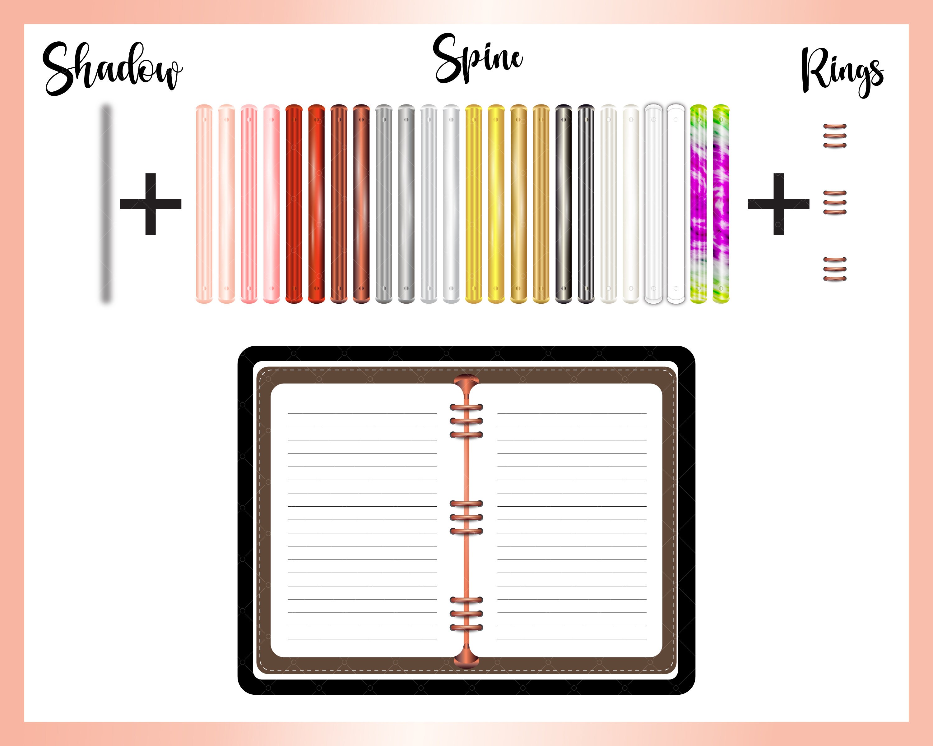 Digital Planner Binder Rings, Goodnotes Planner Digital Coils Realistic ...