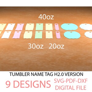 Tumbler Name Tag SVG File H2.0 Version Name Plate SVG File Tumbler ...
