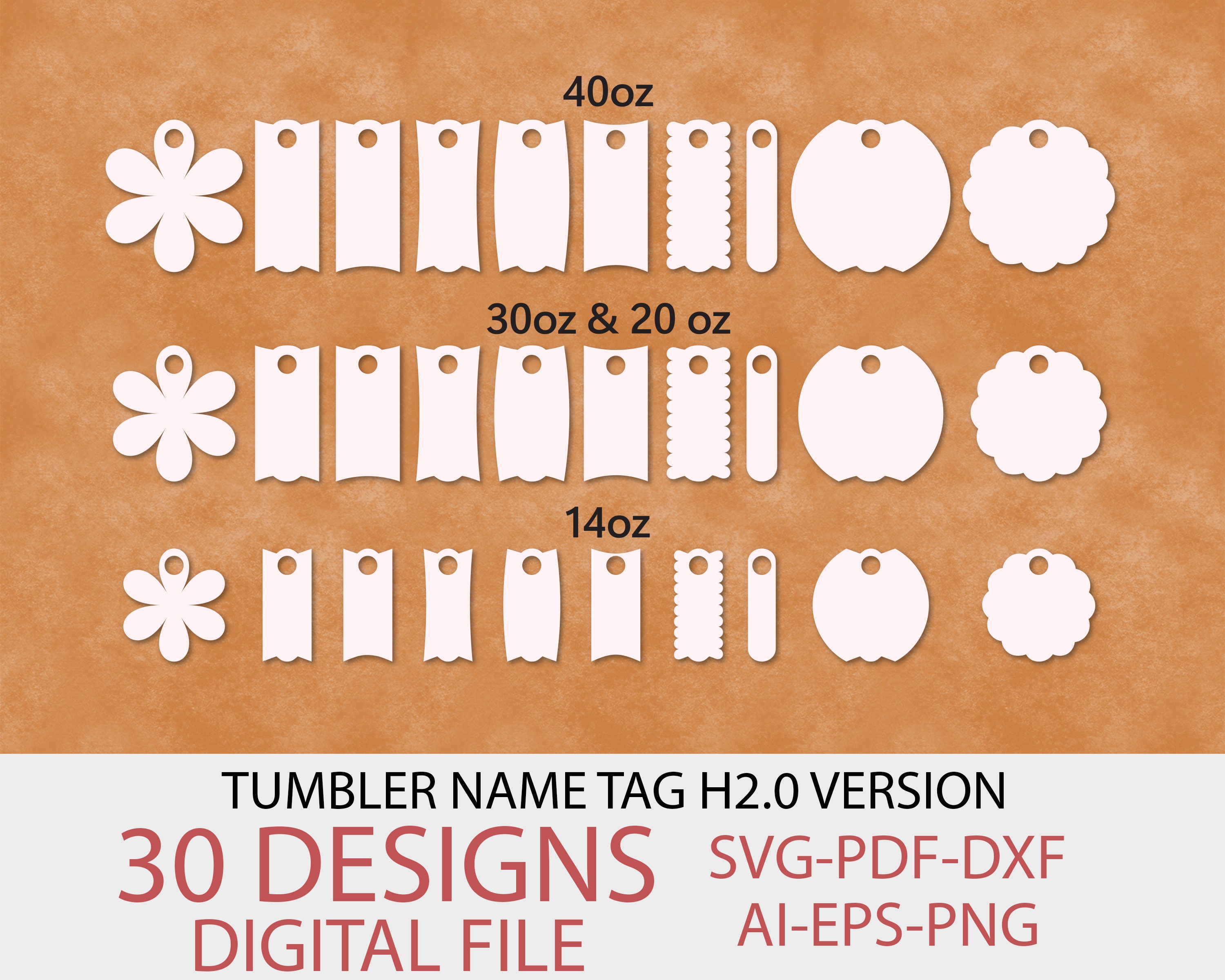 Tumbler Name Tag SVG File H2.0 Version Name Plate SVG File Tumbler ...