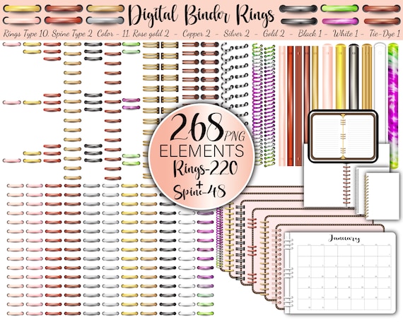 Digital Planner Binder Rings Goodnotes Planner Digital Coils - Etsy