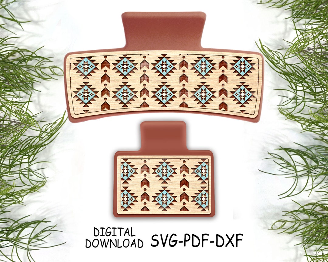 Western Symbol Hair Claw Clip SVG Engraved Laser Cut File Digital ...