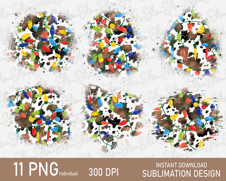 Cow Print Patch Light PNG Christmas Sublimation Christmas - Etsy