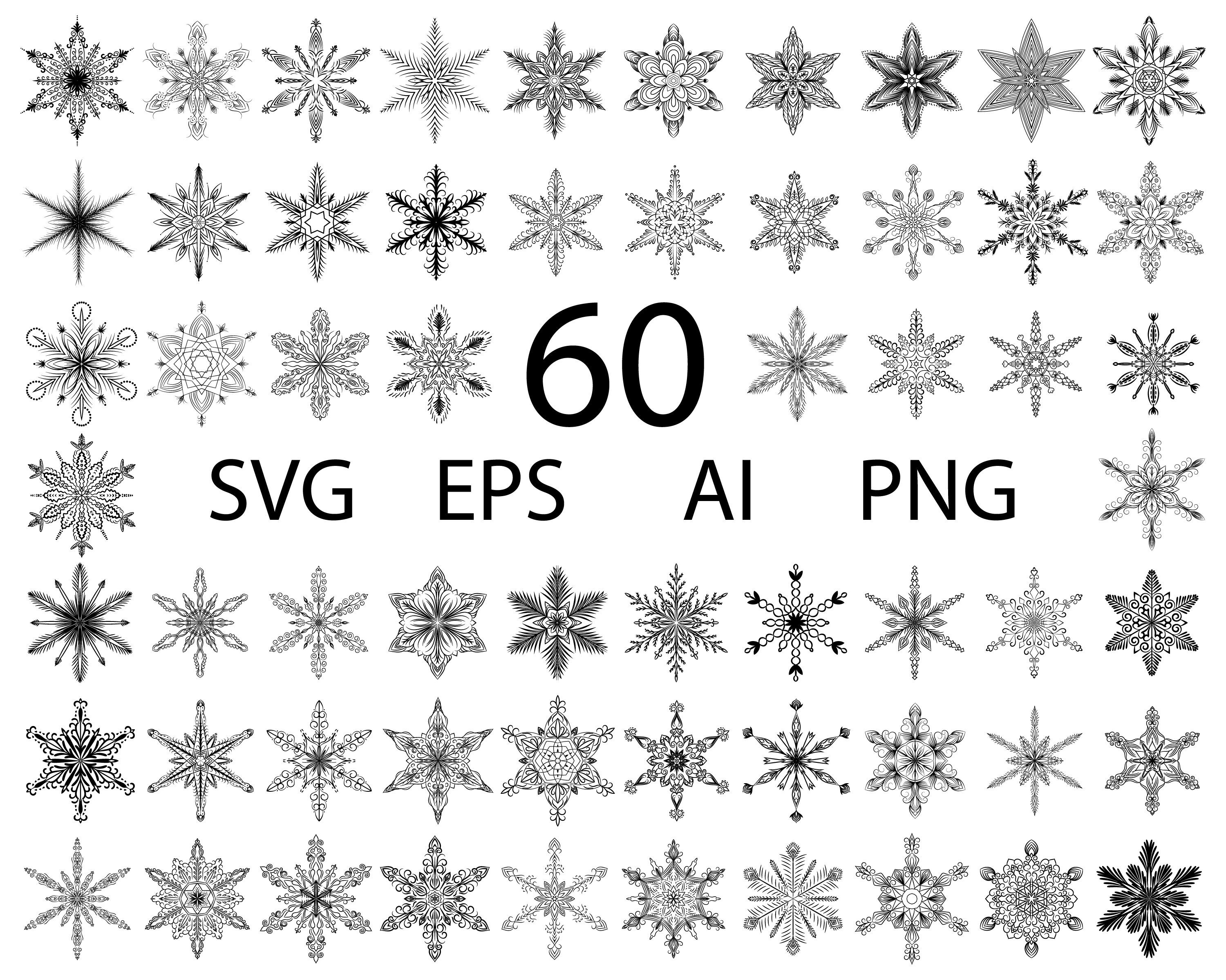 Snowflake SVG Snowflake Svg Bundle Christmas Svg Snowflake - Etsy