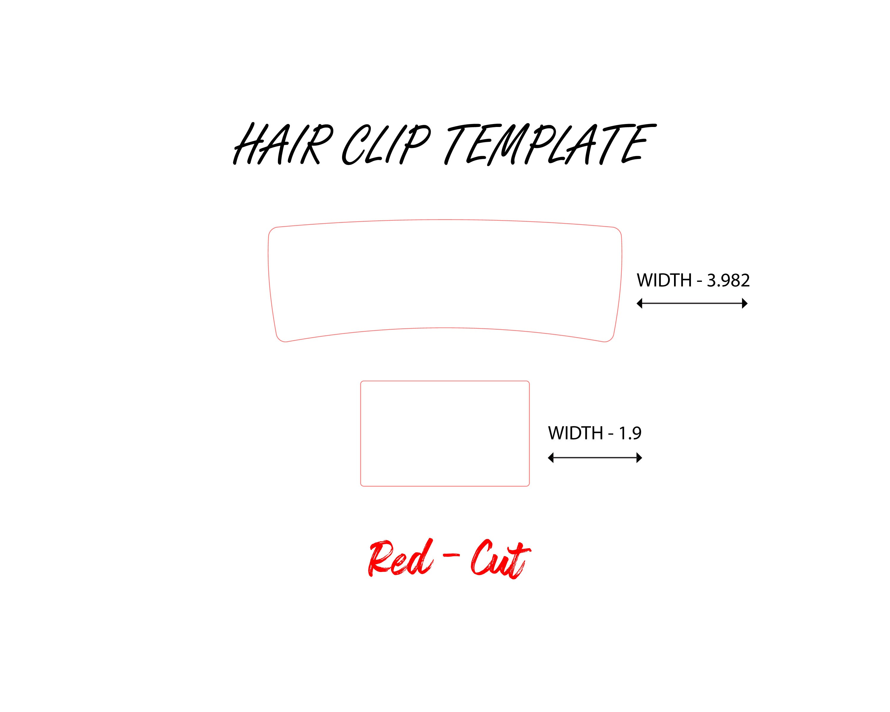 Hair Claw Clip Template SVG Hair Clip PDF Engraved Laser Cut - Etsy