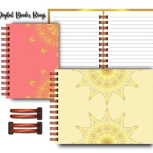 Digital Planner Binder Rings, Goodnotes Planner Digital Coils Realistic ...