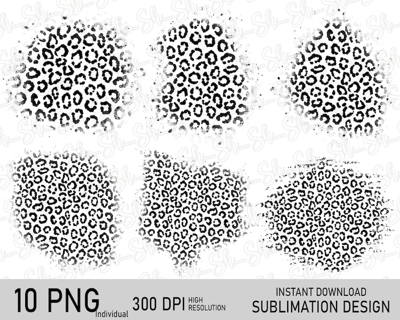 Leopard Patch PNG Distressed Sublimation Patch Leopard PNG Background ...