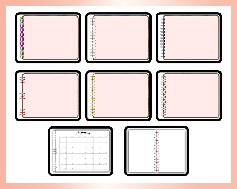 Digital Planner Binder Rings Goodnotes Planner Digital Coils | Etsy India