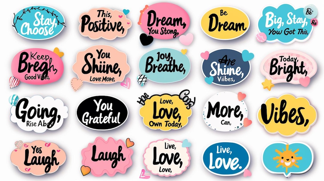 Nspirational Speech Bubble Quote SVG / PNG Set – 66 Motivational ...