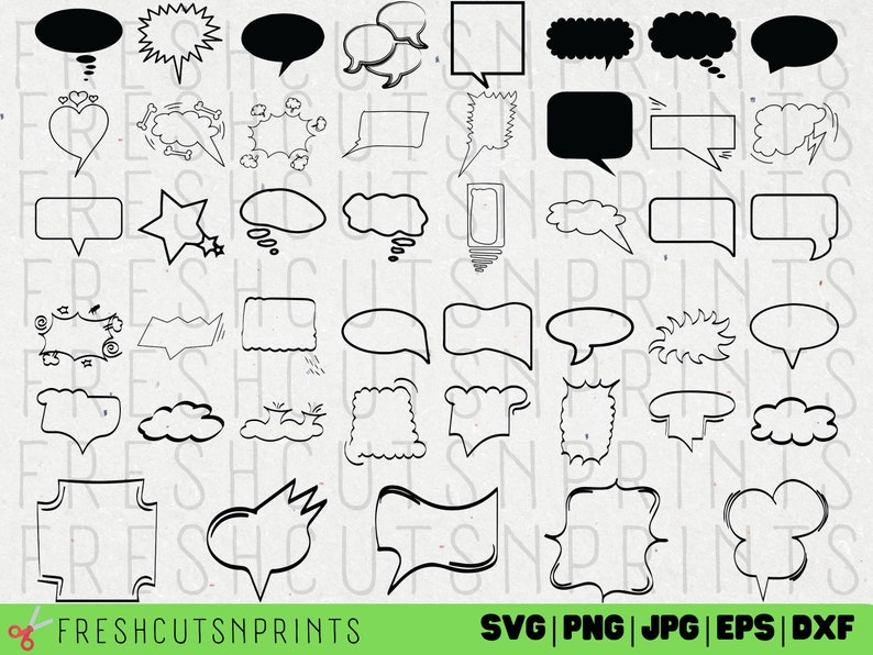 130 Speech Bubbles Speech Bubbles Svg Thought Bubble Svg - Etsy