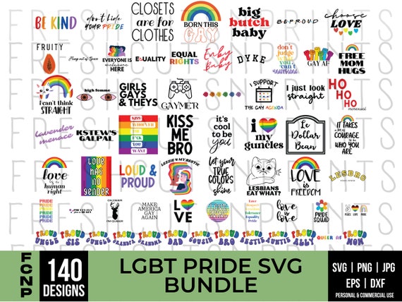 140 LGBT Quotes SVG Bundle Lgbt Pride Svg Gay Pride Svg - Etsy
