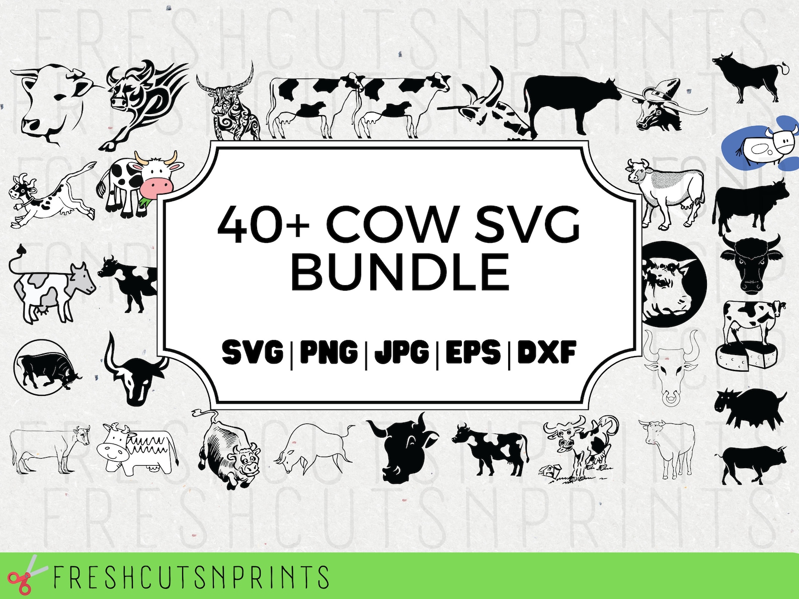 40 Cow SVG Bundle Cow Clipart Cow Cut File Farm Animal | Etsy