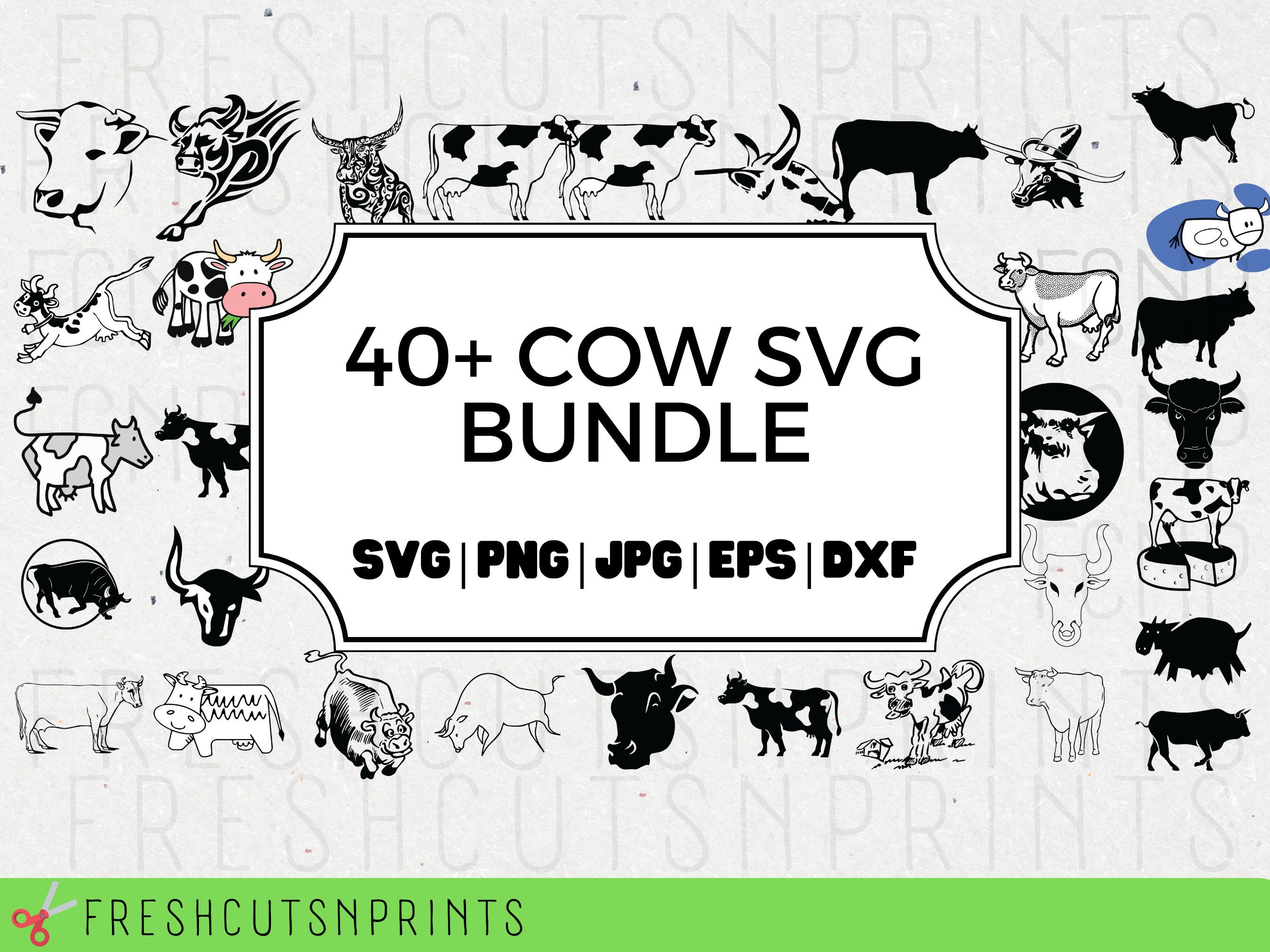 40 Cow SVG Bundle Cow Clipart Cow Cut File Farm Animal | Etsy
