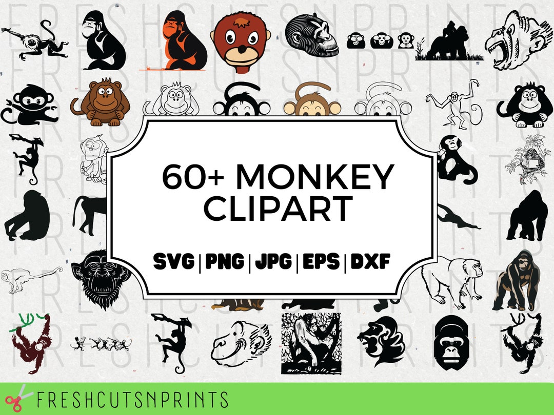 60+ Monkey Svg Bundle , Monkey Clipart, Monkey Vector, Monkey Cut Files ...