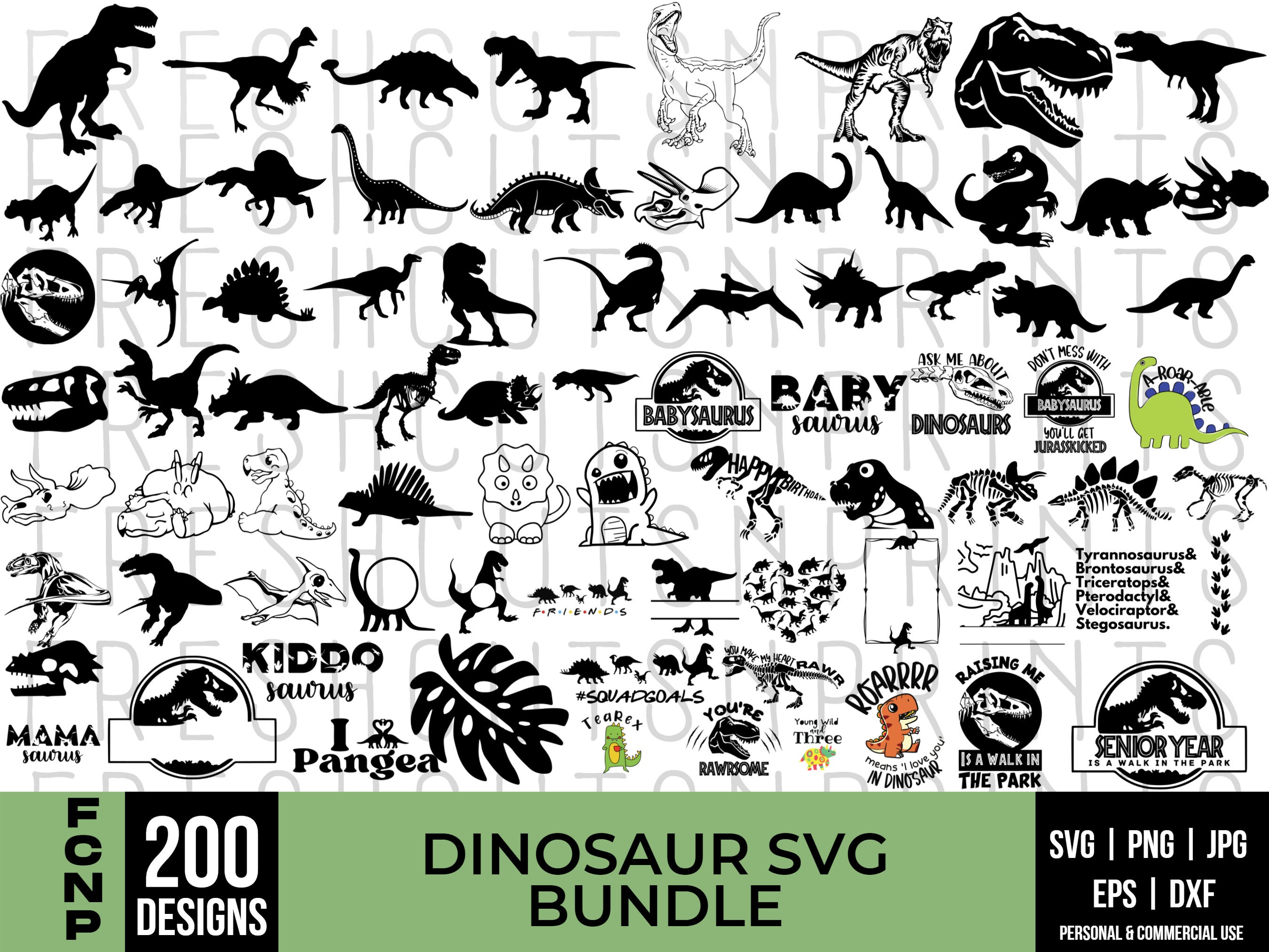 200 Dinosaur SVG Bundle Dinosaur Silhouette Dinosaur Cut - Etsy Australia