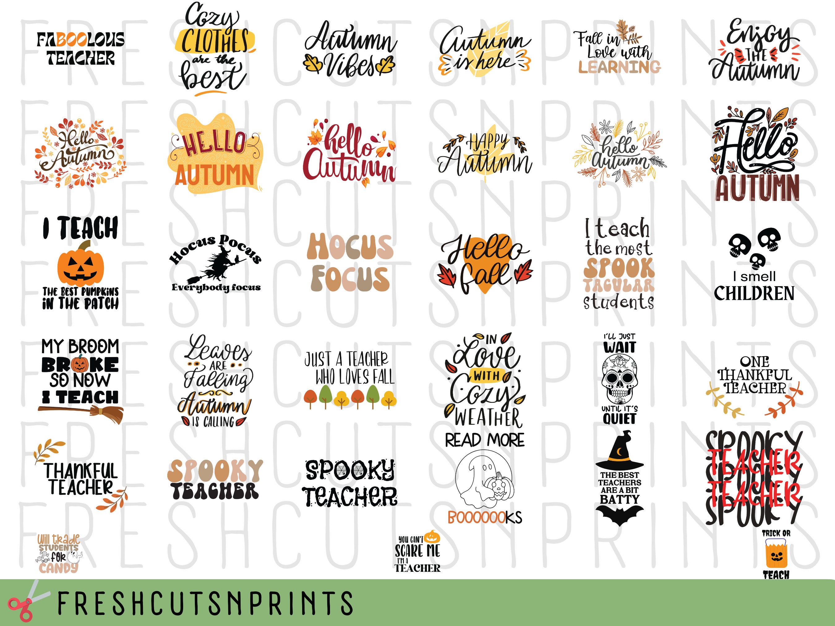 Fall Teacher SVG Bundle, Halloween Teacher Svg, School Svg, Autumn Svg ...