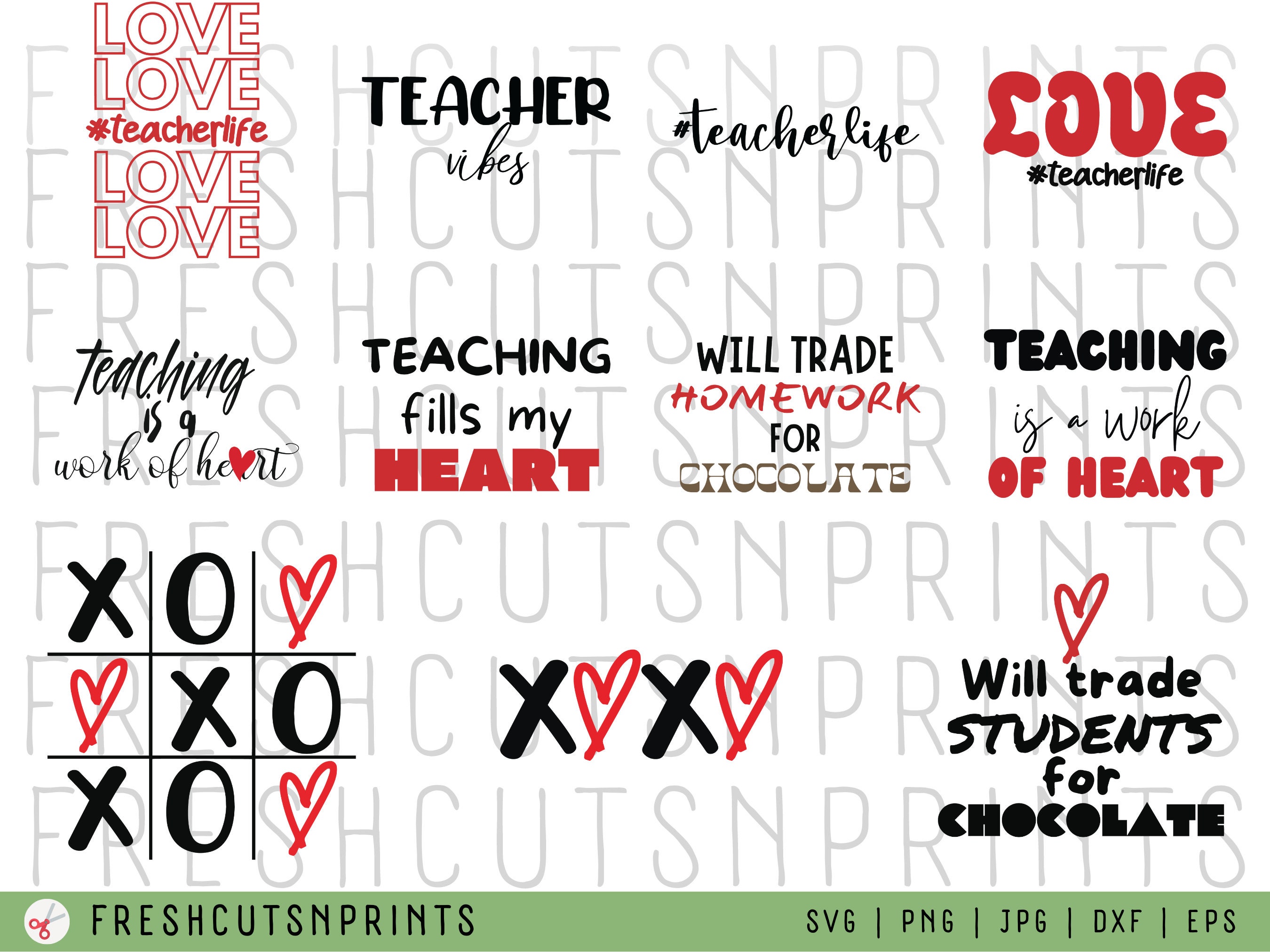 Teacher Valentine SVG Bundle Teacher Life SVG Love SVG - Etsy