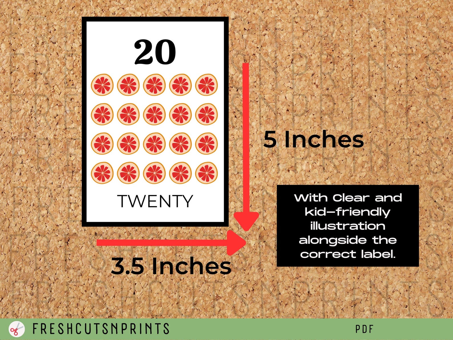 Printable Fruit Number Flash Cards 1–20 | Counting Cards for Toddlers ...