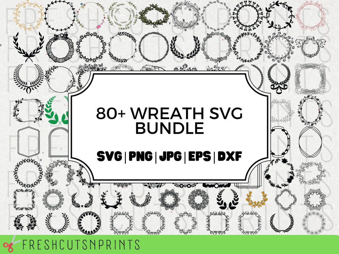 80 Wreath Svg Bundle Floral Wreath Svg Wreath Border Svg | Etsy