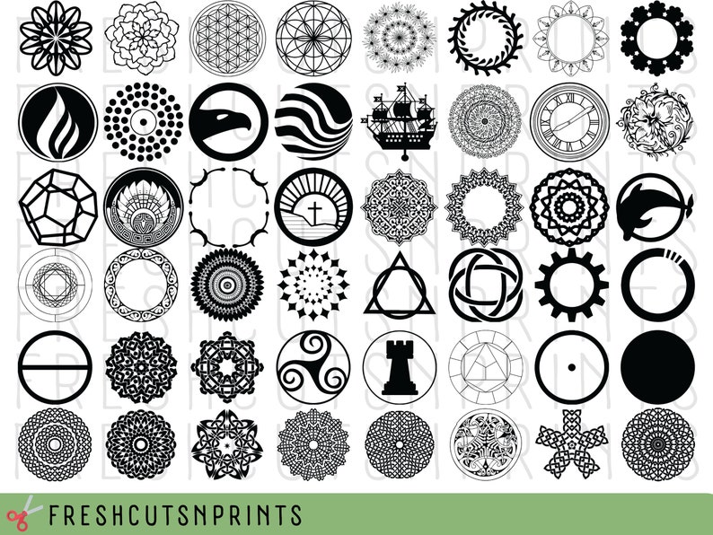 Round Pattern SVG Circle Patterns Svg Keychain Svg Keyring - Etsy