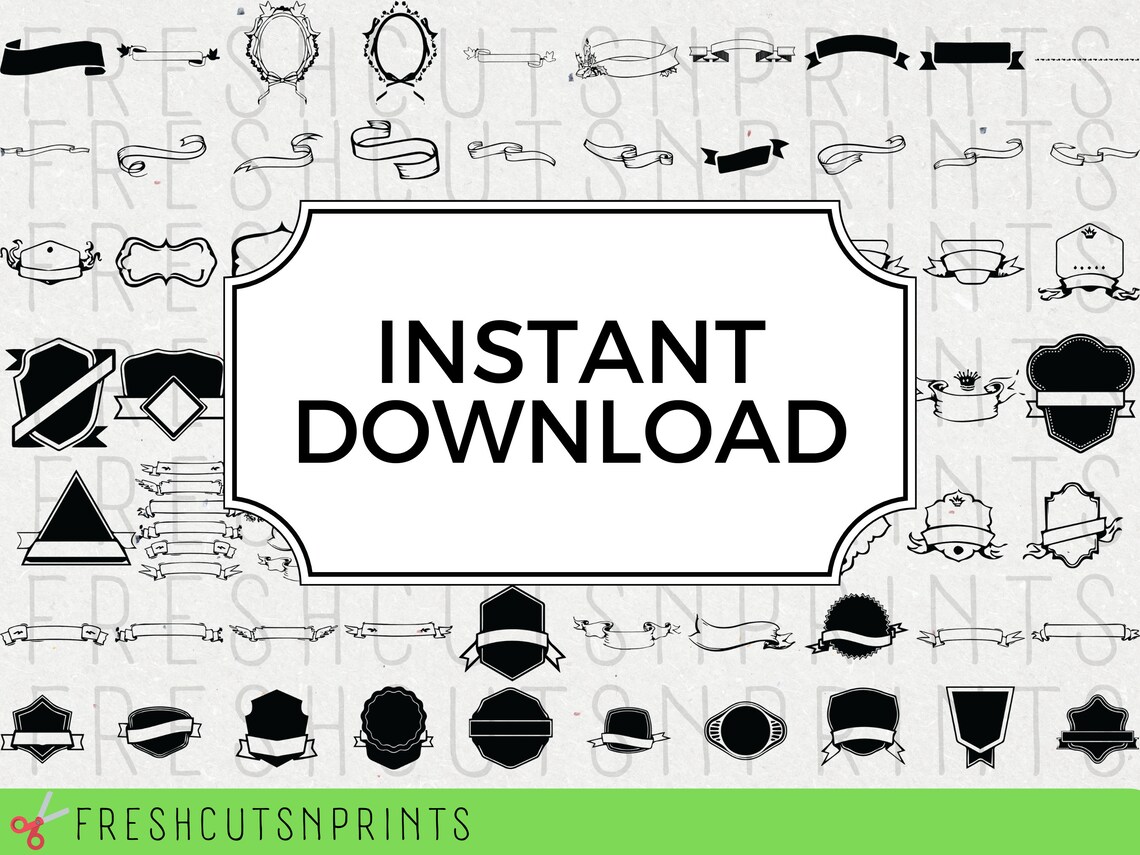 200 Banner Ribbon Svg Bundle Label Svg Banner Files Etsy