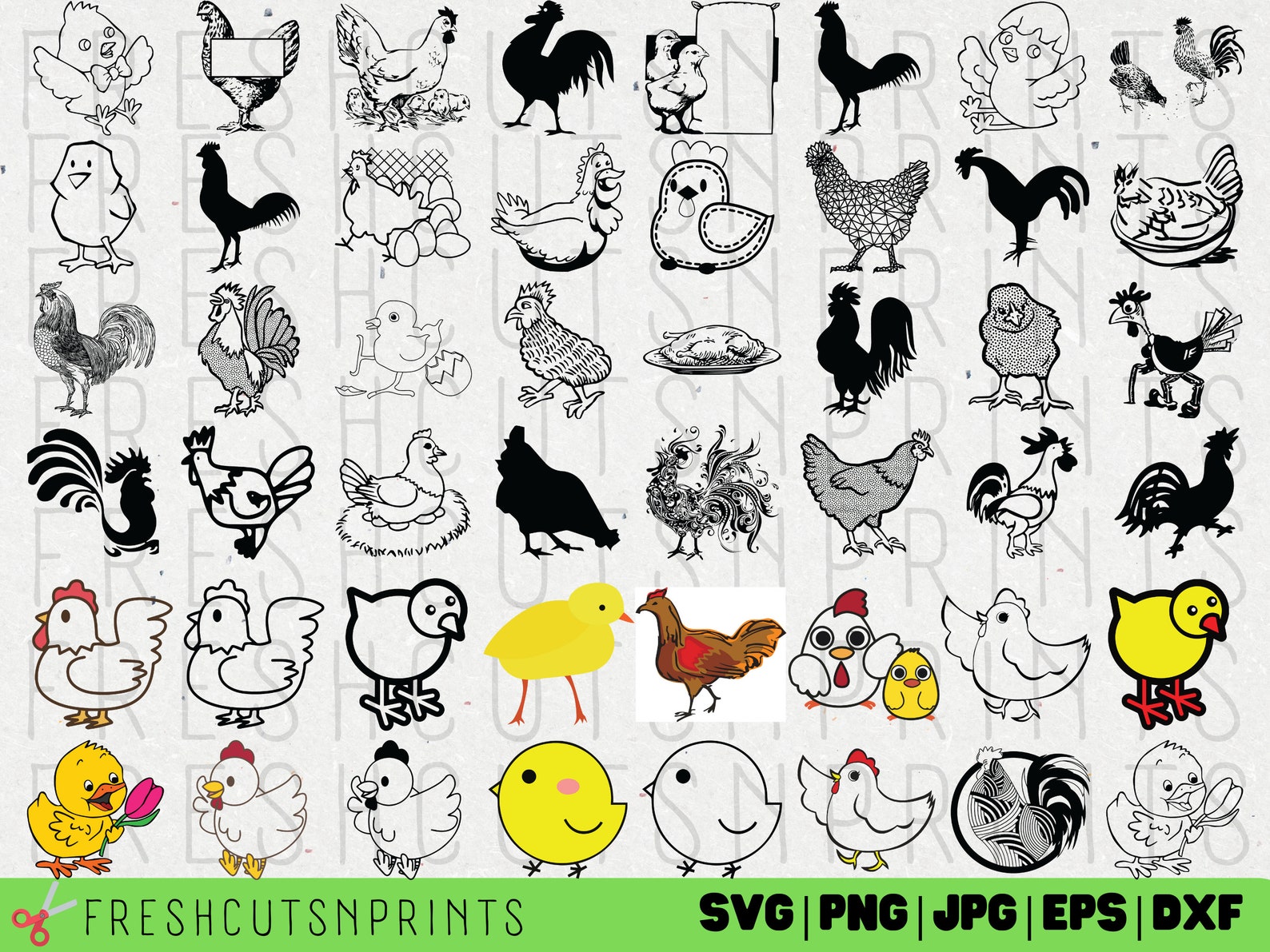 100 Chicken SVG Bundle Chicken Clipart Chicken Vector - Etsy