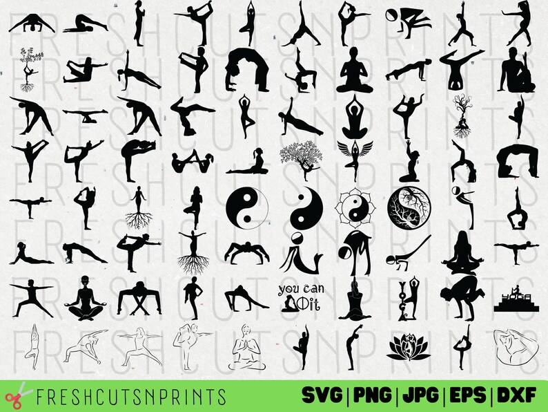 100 Yoga SVG Bundle Yoga Poses Svg Yoga Clipart Yoga - Etsy