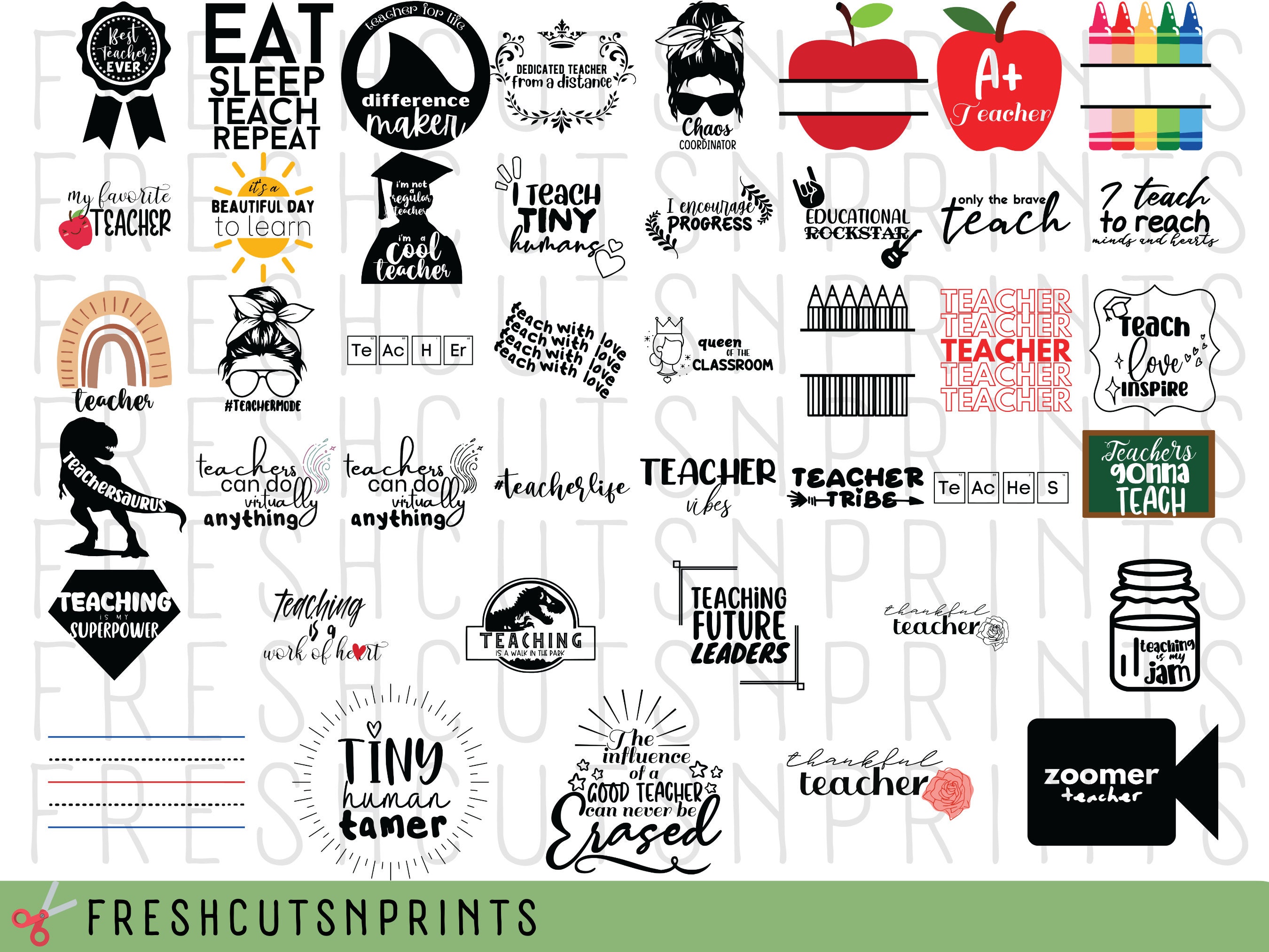 40 Teacher SVG Bundle Teacher Appreciation School Svg | Etsy