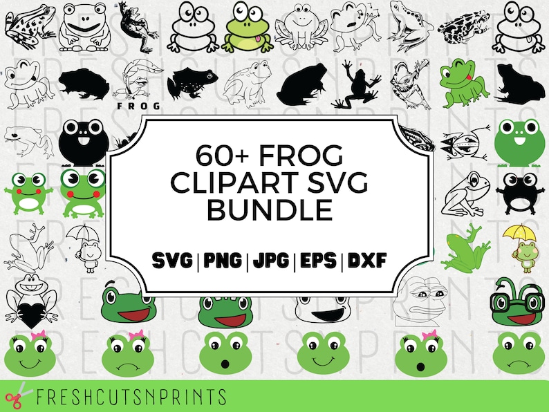 60 Frog SVG Bundle Frog Clipart Frog Cut Files Frog - Etsy