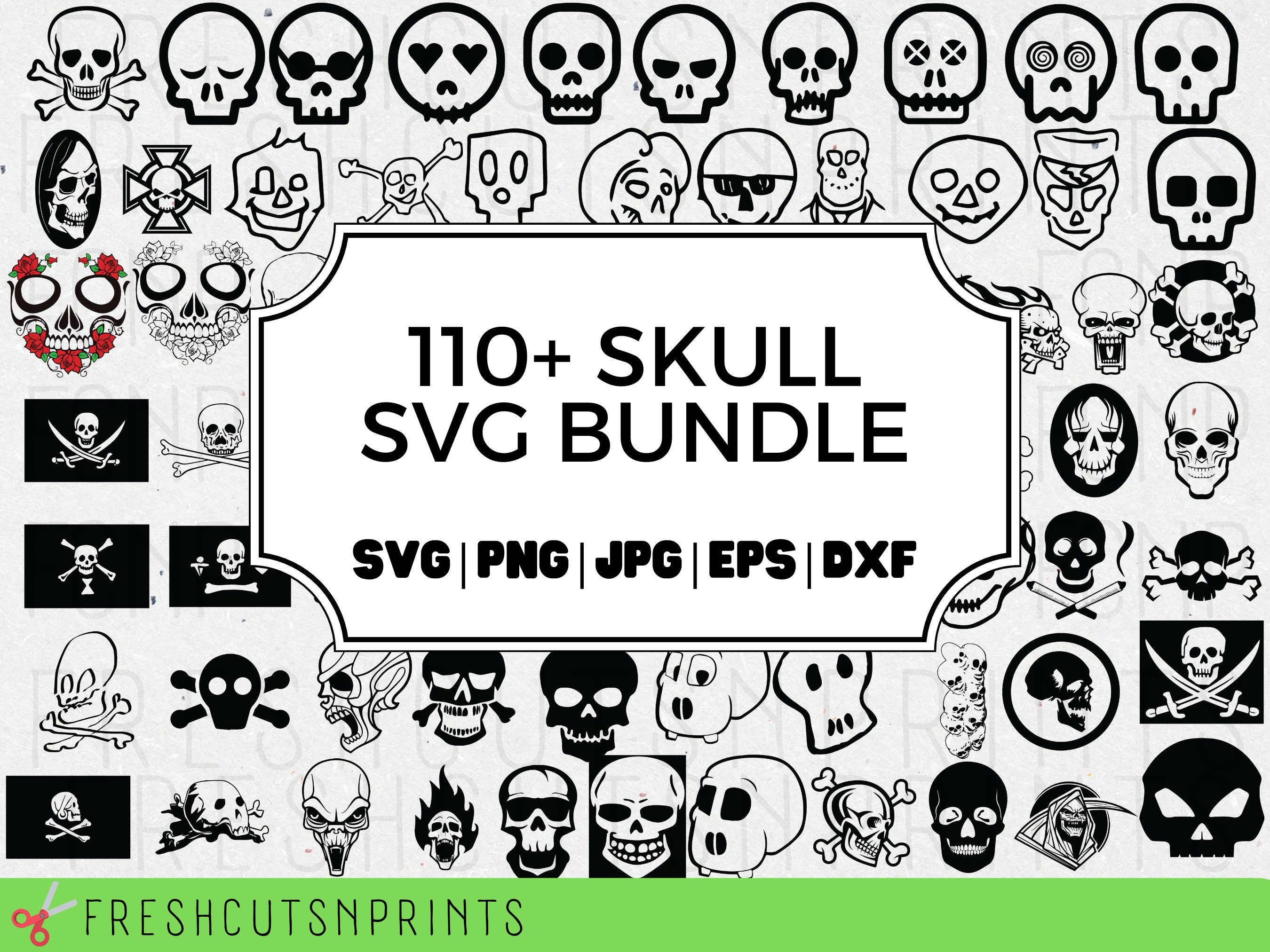 110+ Skulls SVG Bundle, Commercial Use, Skulls Clipart, Skulls Vector ...