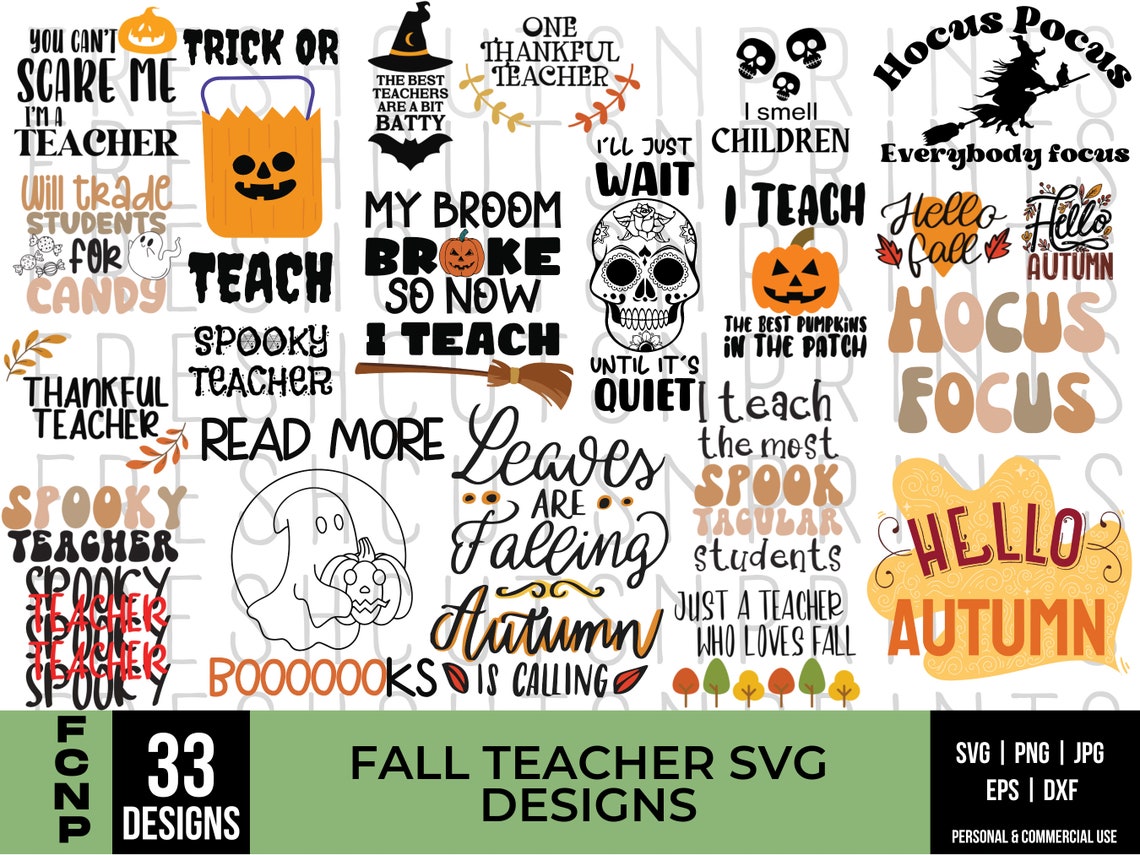 Halloween Teacher SVG Bundle Fallteacher Svg School Svg - Etsy