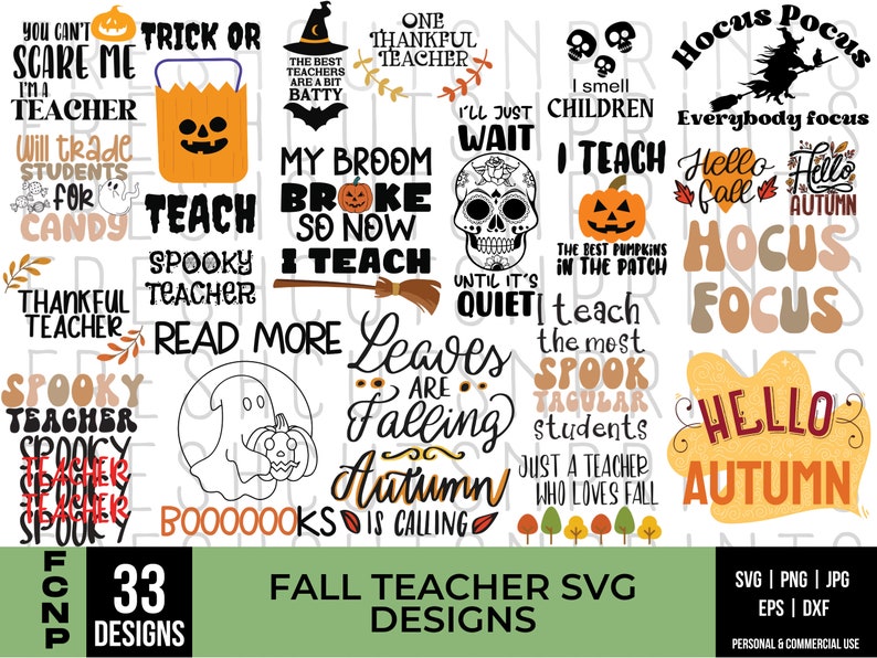 Fall Teacher SVG Bundle Halloween Teacher Svg School Svg - Etsy