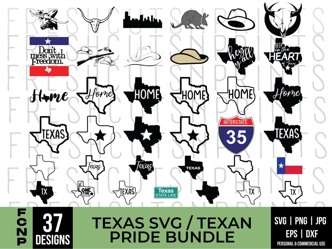 37 Texas Design Set Texas Svg Texas Png Texas Pride Texas - Etsy