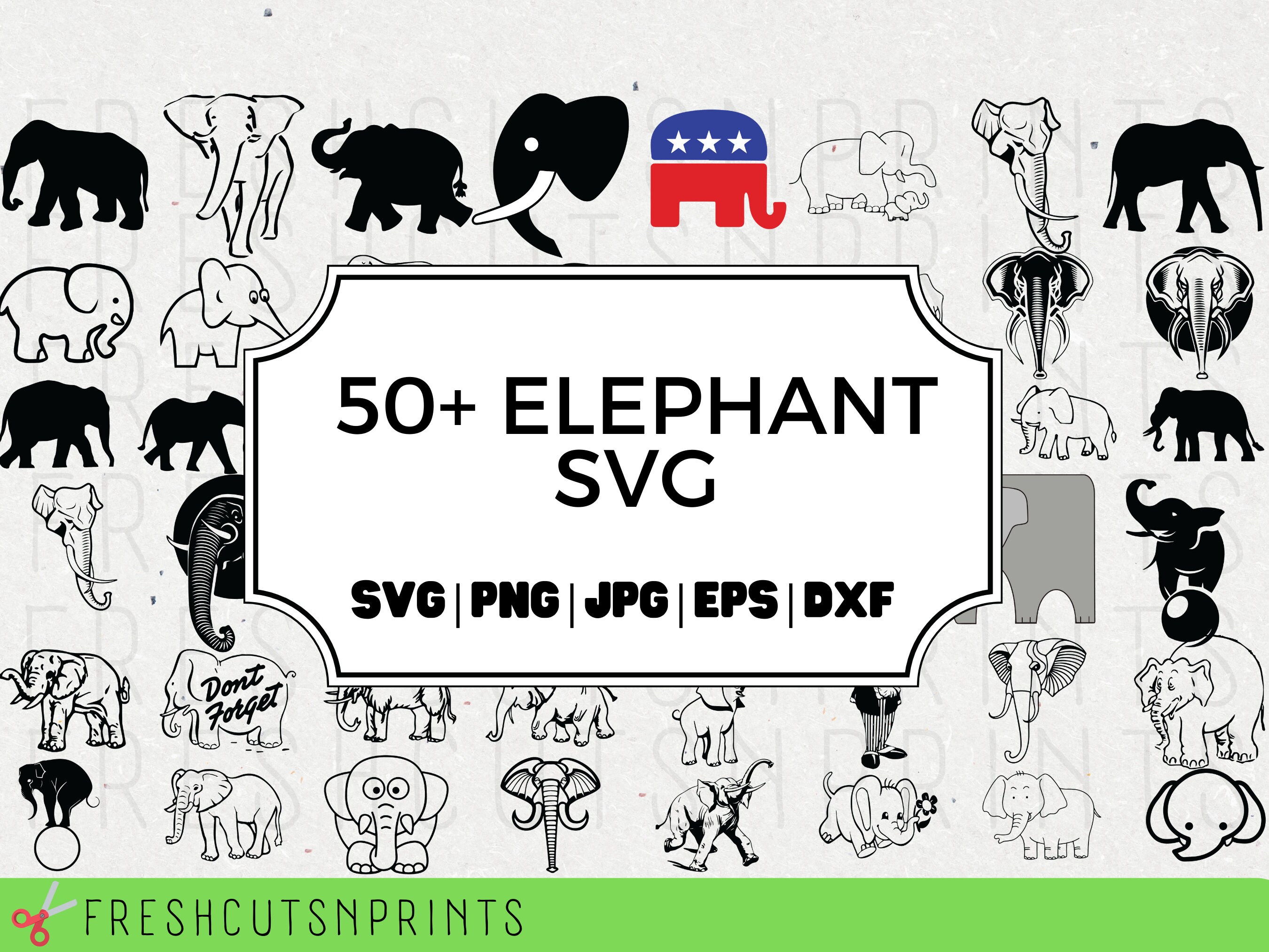 50 Elephant SVG Bundle Elephant Silhouette Elephant - Etsy