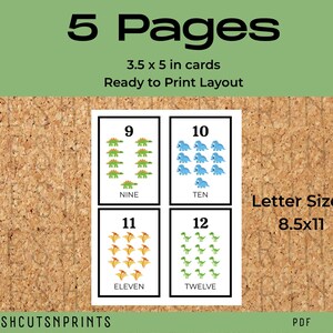 Printable Dinosaur Number Flash Cards 1–20 | Counting Cards for ...