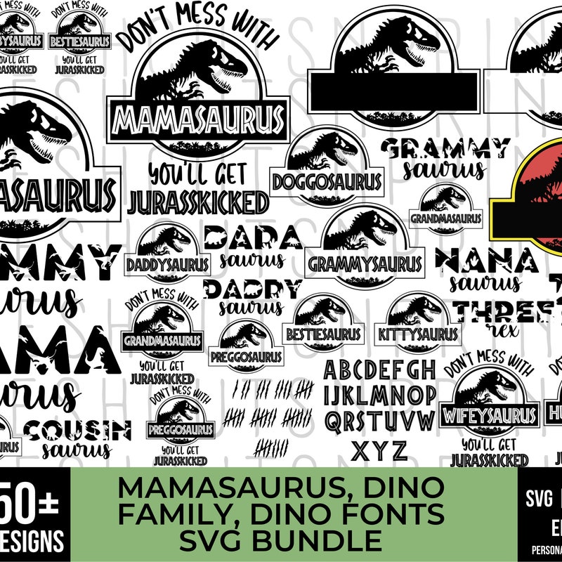 Family Saurus Svg - Etsy