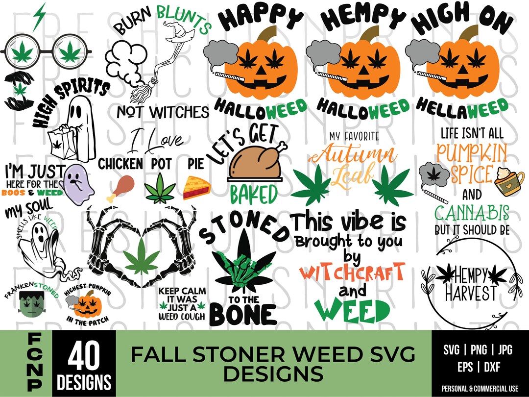 Weed svg Fall svg Marijuana svg Halloween Stoner svg - Etsy España